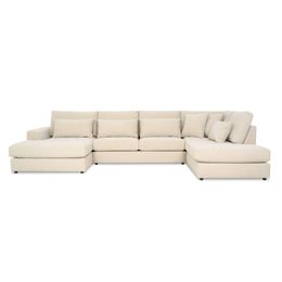 Wohnlandschaft OTTO HOME "Nivette, weiches Chenille", latte, B:386cm H:93cm T:220cm, 100% polyester, Sofas, Wohnlandschaft, Breite 386 cm, U-Form, bodentief, 6 Zierkissen inkl.