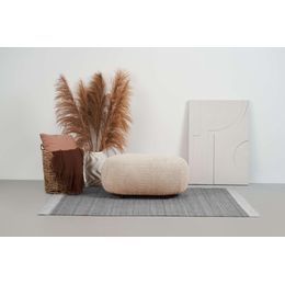 Polsterhocker Home Affaire "OSTRUP, Naturt&ouml;ne, Boucle oder Chenille", beige, B:90cm H:42cm T:64cm, 100% PES, Hocker, Polsterhocker, 90x64 cm, organische Form mit sanften Rundungen