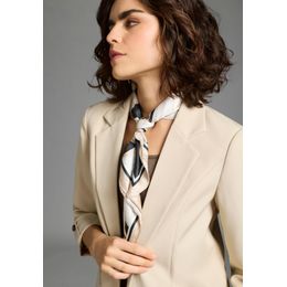 Nickituch Laura Scott, Damen, schwarz (creme, schwarz), Web, Polyester, bedruckt, gebl&uuml;mt, gemustert, Modet&uuml;cher, mit gro&szlig;em Milfleur Muster
