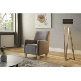 Sessel Home Affaire "Viva", braun (nougat), B:74cm H:93cm T:81cm, 95% Polyester, 10% Polyamid, Sessel, Sessel, mit Federkern, mit Buchef&uuml;&szlig;en