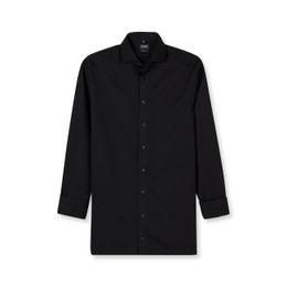 Businesshemd OLYMP "OLYMP Luxor, modern fit, Royal Kent", Herren, Gr. 38, Normaler Arm, schwarz, 100% Baumwolle, Hemden