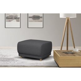 Polsterhocker Home Affaire "LEMPS mit Wellenunterfederung, Ma&szlig;e B/T/H: 70/63/45 cm", grau (anthrazit), B:70cm H:45cm T:63cm, 100% Polyester, Hocker, Polsterhocker, passend zur Serie, in hochwertiger Verarbeitung