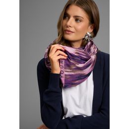 Loop Laura Scott, Damen, braun (lila, braun, nachtblau), Web, Polyester, gemustert, gestreift, Modet&uuml;cher Loop, mit modischem Druck & Schrift-Mix