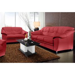 Sit & More Polstergarnitur SIT & MORE "Top Savona", rot, Kunstleder SOFTLUX, Sitzm&ouml;bel-Sets, Kunstleder SOFTLUX (2-tlg.), aus je einem 2- und 3-Sitzer