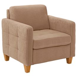 Sessel Home Affaire "Earl", braun (schoko), B:77cm H:78cm T:78cm, Luxus-Microfaser in Lederoptik (100% Polyester);Struktur fein (100% Polyester);Luxus-Microfaser ALTARA NUBUCK (100% Polyester), Sessel, Sessel