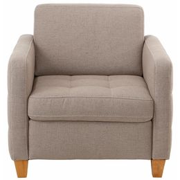 Sessel Home Affaire "Earl", beige (dunkelbeige), B:77cm H:78cm T:78cm, Luxus-Microfaser in Lederoptik (100% Polyester);Struktur fein (100% Polyester);Luxus-Microfaser ALTARA NUBUCK (100% Polyester), Sessel, Sessel