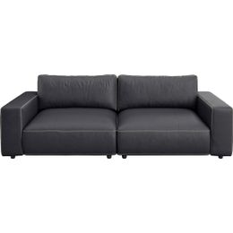 Big-Sofa Musterring "LUCIA Mega Sofa, hoher Sitzkomfort, Breite 252cm, Kontrastnaht", braun (mocca puro), B:252cm H:81cm T:124cm, Flachgewebe FLORIS (100% Polyester);Flachgewebe VALMONT (60% Baumwolle/ 40% Leinen);Microfaser CRONA (100% Polyester), Sofas, Big-Sofa, in vielen Qualit&auml;ten und 4 unterschiedlichen N&auml;hten, 2,5-Sitzer