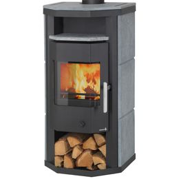 Kaminofen Wamsler "Linz Naturstein "TYP10849", Exklusiv", grau, Kamin&ouml;fen, Prismatische Sichtscheibe f&uuml;r mehr Feuerambiennte