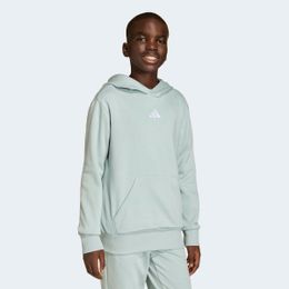 Kapuzensweatshirt adidas Sportswear "J SL FL HD 225", M&auml;dchen, Gr. 128, wonder sage, wei&szlig;, Obermaterial: 71% Baumwolle, 29% Polyester, normal, Rundhals, angesetztes B&uuml;ndchen, Sweatshirts
