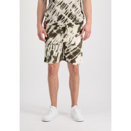 Sweatshorts Alpha Industries "Tie Dye Shorts", Herren, Gr. M, Normalgr&ouml;&szlig;en, gr&uuml;n (schwarz olive), Obermaterial: 80% Baumwolle, 20% Polyester, Hosen Sweatshorts