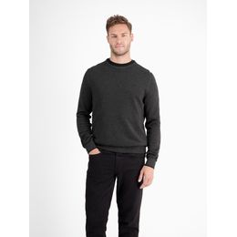 Strickpullover Lerros "Sportiver Strickpullover", Herren, Gr. L, schwarz, 100% Baumwolle, Rundhals, Pullover Strickpullover, Grober Strickpullover in Two-Tone-Optik, sportlicher Stil
