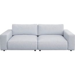 Big-Sofa Musterring "LUCIA Mega Sofa, hoher Sitzkomfort, Breite 252cm, Kontrastnaht", wei&szlig; (snow bax), B:252cm H:81cm T:124cm, Flachgewebe FLORIS (100% Polyester);Flachgewebe VALMONT (60% Baumwolle/ 40% Leinen);Microfaser CRONA (100% Polyester), Sofas, Big-Sofa, in vielen Qualit&auml;ten und 4 unterschiedlichen N&auml;hten, 2,5-Sitzer