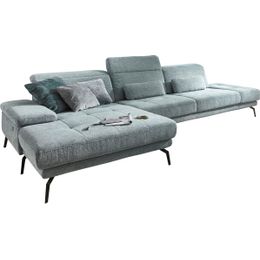 Recamiere DIE PLANBAR "MP-IN20126 L-Form mit Kaltschaum-Polsterung", blau (ocean), B:328cm H:82cm T:190cm, 100% Polyester, Sofas, Recamiere, mit Kopfteilverstellung, optional Sitztiefen- & Armteilverstellung