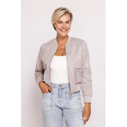 Jeansblazer Zhrill "ZHJULIE Animal Print", Damen, Gr. S, sand animal print, Web, Obermaterial: 100% Polyester, normal h&uuml;ftlang, Rundhals, Flachstrickb&uuml;ndchen, Blazer, aus Kunstfaser, normale Passform, mit Klappentaschen