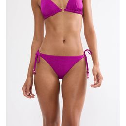 Bikini-Hose Triumph "Summer Sunset Tai", Damen, Gr. 44, N-Gr, pink (raspberry juice), Glitzergarne;Microfaser, Obermaterial: 70% Polyamid, 16% metallisierte Fasern, 14% Elasthan, Badehosen Bikini-Hose, weicher Lurex