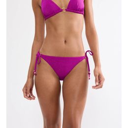 Bikini-Hose Triumph "Summer Sunset Tai", Damen, Gr. 46, N-Gr, pink (raspberry juice), Glitzergarne;Microfaser, Obermaterial: 70% Polyamid, 16% metallisierte Fasern, 14% Elasthan, Badehosen Bikini-Hose, weicher Lurex