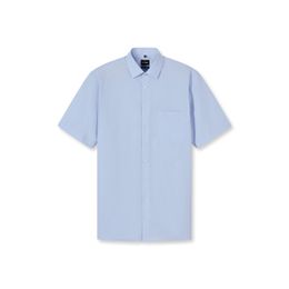Businesshemd OLYMP "OLYMP Luxor, comfort fit - big, Kent", Herren, Gr. 45, Normaler Arm, bleu, 100% Baumwolle, Hemden