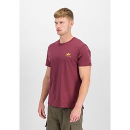 T-Shirt Alpha Industries "Basic T-Shirt SL", Herren, Gr. M, rot (burgundy), Obermaterial: 100% Baumwolle, Shirts T-Shirt