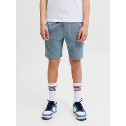 Jack & Jones Sweatshorts JACK & JONES JUNIOR "JPSTGORDON ARCHIVE COLOR SWEAT SHO JNR", M&auml;dchen, Gr. 128, N-Gr, mountain spring, angeraute Sweatware, Obermaterial: 80% Baumwolle, 20% Polyester, bedruckt, regular fit ca. Mitte Oberschenkel, Hosen Sweatshorts, Baumwollmischung, normal geschnitten