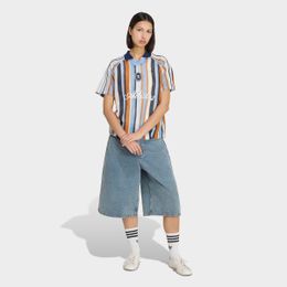 T-Shirt adidas originals "KNIT JERSEY", Damen, Gr. M, ash blau, ash blau, Obermaterial: 99% Polyester, 1% Elasthan, V-Ausschnitt, Shirts T-Shirt