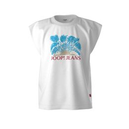 JOOP! T-Shirt JOOP "Tosha", Damen, Gr. L, wei&szlig;, Jersey, Obermaterial: 100% Baumwolle, regular fit normal, Rundhals, Shirts T-Shirt, regular fit, mehrfarbiger Print
