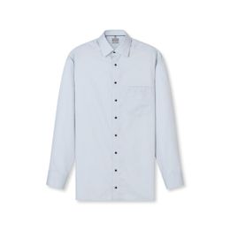 Businesshemd OLYMP "OLYMP Luxor, comfort fit, New Kent", Herren, Gr. 44, Normaler Arm, silbergrau, 100% Baumwolle, Hemden