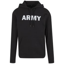 Kapuzensweatshirt Brandit "Brandit Army Hoody", Herren, Gr. L, schwarz, 50% Polyester, 50% Baumwolle, bedruckt, Sweatshirts