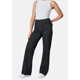 Weite Jeans PEAK TIME "Eklipsa", Damen, Gr. 26, L&auml;nge 30, spectral grau, Jeans, Material: 88% Baumwolle, 6% Polyester, 4% Elastomultiester, 2% Elastan, weit lang, Jeans, Damen Wide Leg Jeans mit Logopr&auml;gung