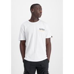 T-Shirt Alpha Industries "Skylab NASA T-Shirt", Herren, Gr. XS, wei&szlig; (wei&szlig;, blau), Obermaterial: 100% Baumwolle, Shirts T-Shirt