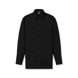 Businesshemd OLYMP "OLYMP Luxor, comfort fit, New Kent", Herren, Gr. 39, Normaler Arm, schwarz, 100% Baumwolle, Hemden