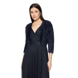 Strickjacke Vera Mont "Damen mit Struktur", Damen, Gr. L, blau (night sky), Strick, Obermaterial: 70% Polyamid, 19% Viskose, 11% Polyester, figurumspielend normal, V-Ausschnitt, Strickjacken Strickjacke, Struktur