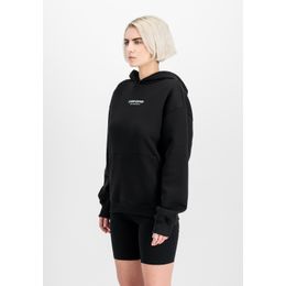 Hoodie Alpha Industries "Studio Edition Backprint Hoodie W", Damen, Gr. XS, schwarz, Obermaterial: 80% Baumwolle, 20% Polyester, loose fit, Sweatshirts Hoodie