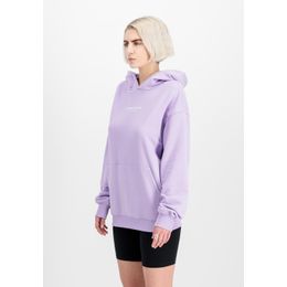 Hoodie Alpha Industries "Studio Edition Backprint Hoodie W", Damen, Gr. L, lila (pale violet), Obermaterial: 80% Baumwolle, 20% Polyester, loose fit, Sweatshirts Hoodie