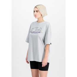 T-Shirt Alpha Industries "Studio Edition Vibe T-Shirt W", Damen, Gr. L, grau (pastel grau), Obermaterial: 100% Baumwolle, Shirts T-Shirt