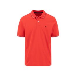 Poloshirt Fynch-Hatton, Herren, Gr. L, tomato, Web, Obermaterial: 100% Baumwolle, unifarben, regular fit normal, ohne Ausschnitt, gerader Abschluss kontrastfarben, Shirts, Regular fit, 2-Knopf-Form, mit Logo Stickerei