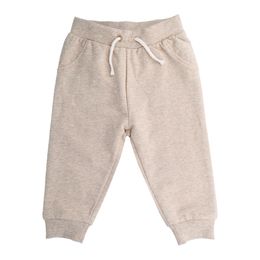 Schlupfhose MaxiMo, M&auml;dchen, Gr. 62/68, N-Gr, beigemeliert, Sweatware, Obermaterial: 95% Baumwolle, 5% Elasthan, Hosen Schlupfhose, Beigemeliert, Jogginghose, unisex, verspielte Details