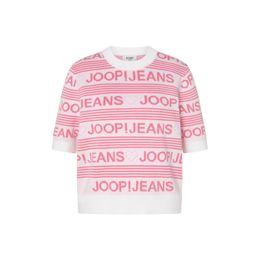 JOOP! Kurzarmpullover JOOP "Karie", Damen, Gr. XL, wei&szlig;, Strick, Obermaterial: 100% Baumwolle, regular fit normal, Pullover