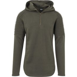 Hoodie Urban Classics "Urban Classics Herren Pleat Sleeves Terry Hoody", Herren, Gr. S, gr&uuml;n (olive), 70% Baumwolle, 30% Polyester, unifarben, Sweatshirts Hoodie