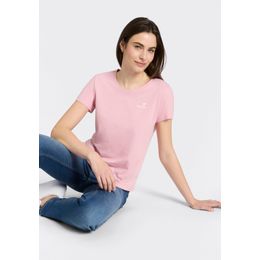 T-Shirt Mustang, Damen, Gr. L, cameo pink, Jersey, Obermaterial: 100% Baumwolle, normal normal, Rundhals, Shirts T-Shirt, normale Passform, Kurzarm-Design