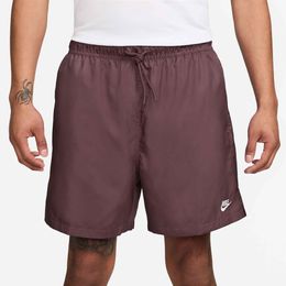 Shorts Nike Sportswear "Nike Club Men's Woven Flow Shorts", Herren, Gr. 4XL, N-Gr, tattoo, wei&szlig;, Web, Obermaterial: 100% Polyester, unifarben, kniefrei, Hosen Shorts, sportliche Shorts, mit elastischem Bund und Kordelzug