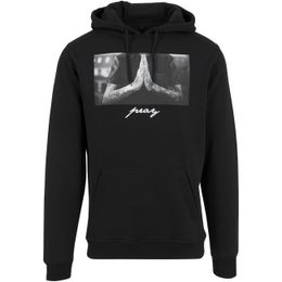 Rundhalspullover MisterTee "MisterTee Herren Pray Hoody", Herren, Gr. L, schwarz, 65% Baumwolle, 35% Polyester, unifarben, Pullover Rundhalspullover