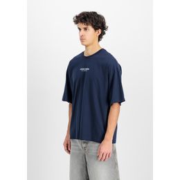 T-Shirt Alpha Industries "Studio Edition Backprint T-Shirt", Herren, Gr. L, blau (ultra navy), Obermaterial: 100% Baumwolle, Shirts T-Shirt