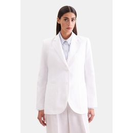 Jackenblazer Seidensticker, Damen, Gr. 34, wei&szlig;, 100% Leinen, unifarben, Blazer