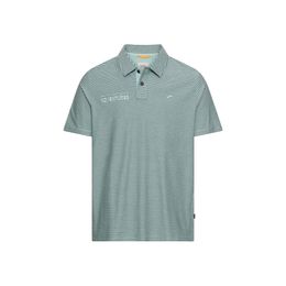 Poloshirt Camel Active, Herren, Gr. L, aqua gr&uuml;n, Jersey, Obermaterial: 100% Baumwolle, bestickt, gestreift, normal h&uuml;ftbedeckend, Rundhals, Shirts, normale Passform, Kurzarm, mit Streifen-Optik, mit Stickerei