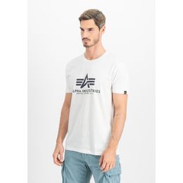 T-Shirt Alpha Industries "Basic T-Shirt BL Rainbow Ref.", Herren, Gr. L, wei&szlig;, Obermaterial: 100% Baumwolle, Shirts T-Shirt