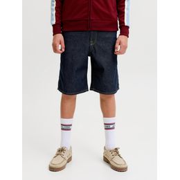 Jack & Jones Shorts JACK & JONES JUNIOR "JJIALEX JJNORREBRO SHORTS SQ 400 JNR", M&auml;dchen, Gr. 128, N-Gr, blau denim pack:raw denim, Denim/Jeans, Obermaterial: 100% Baumwolle, used, relaxed fit ca. Mitte Oberschenkel, Hosen Shorts, Baumwolle, relaxed/baggy fit