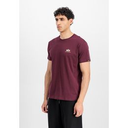 T-Shirt Alpha Industries "Basic T-Shirt SL", Herren, Gr. S, schwarz cherry, Obermaterial: 100% Baumwolle, Shirts T-Shirt