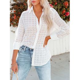 Milan Kiss Bluse in Wei&szlig; - 62% | Gr&ouml;&szlig;e L | Damen-blusen