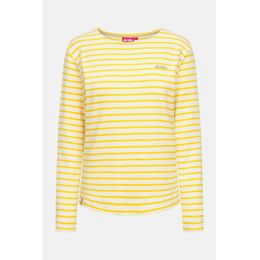 Derbe Longsleeve in Gelb/ Wei&szlig; - 54% | Gr&ouml;&szlig;e XS | Damen-tops