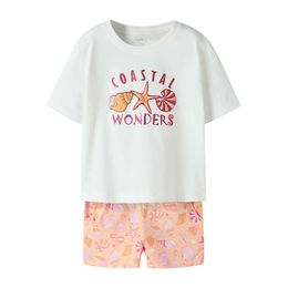 name it 2tlg. Outfit "Eniaz" in Wei&szlig;/ Orange - 40% | Gr&ouml;&szlig;e 98 | Kinder-oberteile